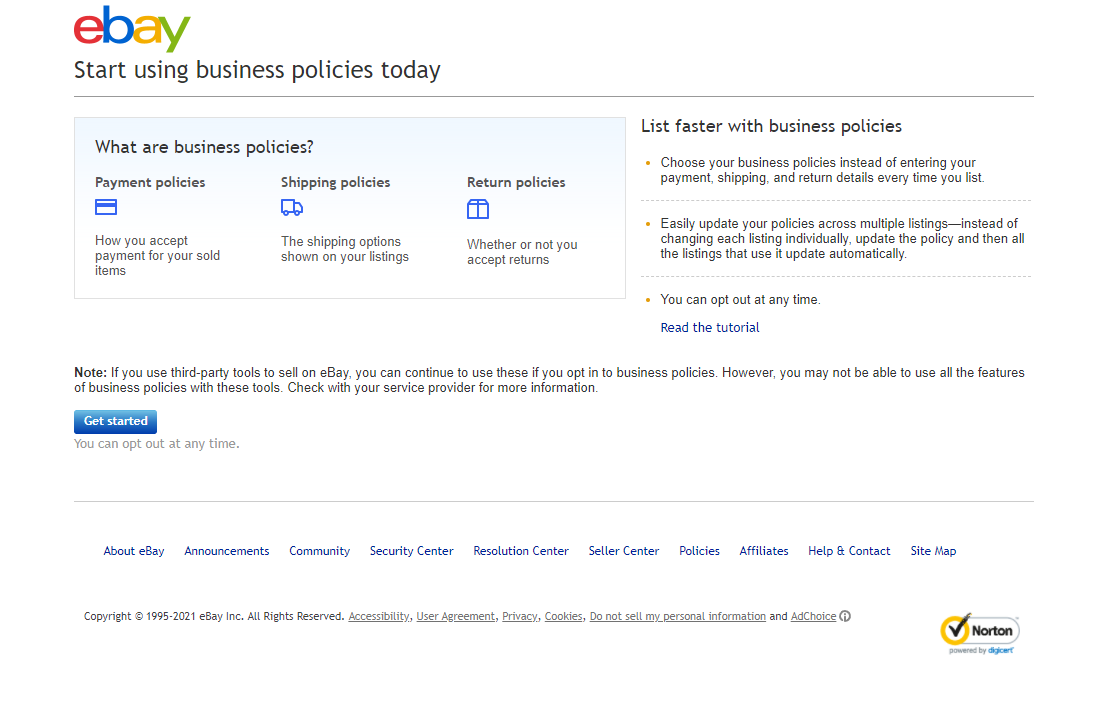 EBay Business Policies Flexible Payment Shipping And Return 