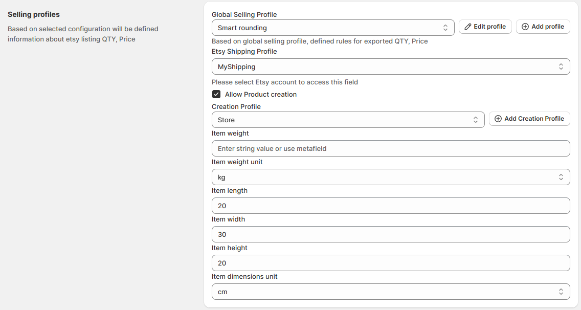 Flexible shipping: send dimensions and weight through Salestio ...